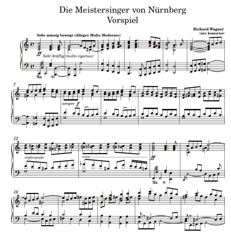 Wagner – Die Meistersinger von Nürnberg, Prelude to Act I – deduction for piano – 私は何から出来ているのか？